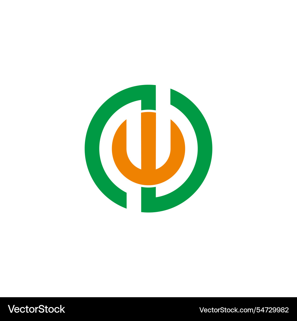 Letter nw colorful stripes circle logo Royalty Free Vector