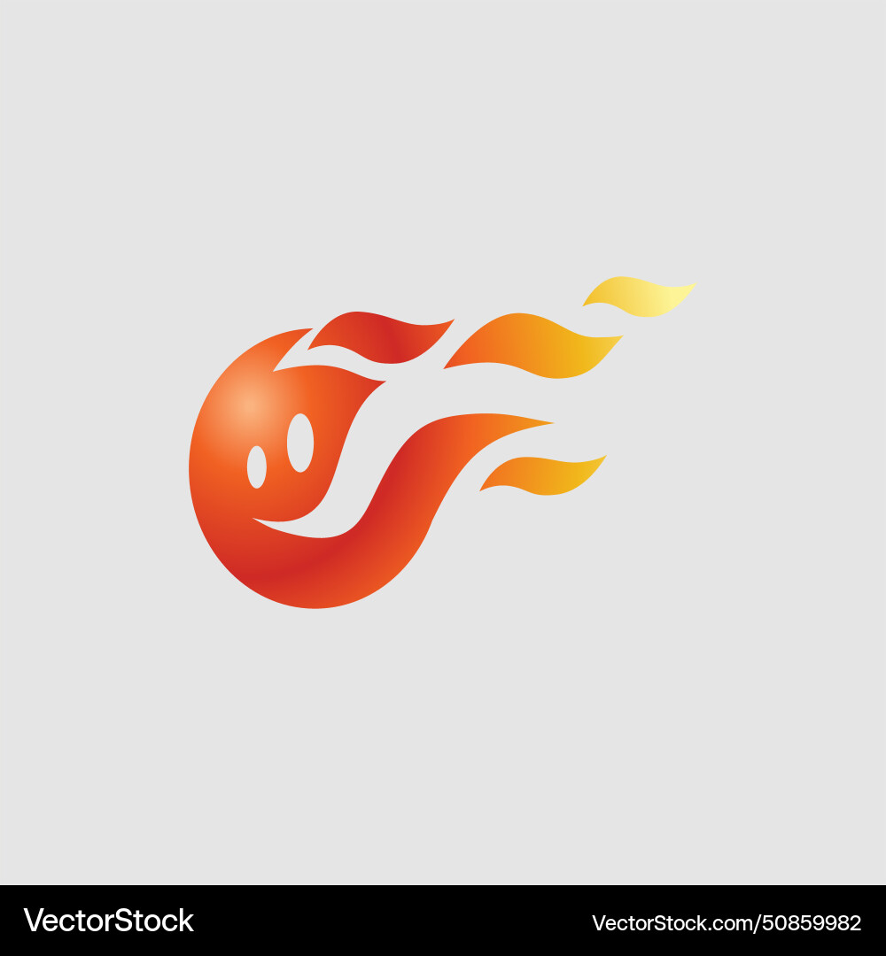 Red hot fire character Royalty Free Vector Image