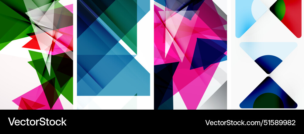 Set of abstract random triangle composition Vector Image