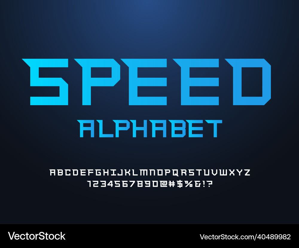 Speed font Royalty Free Vector Image - VectorStock