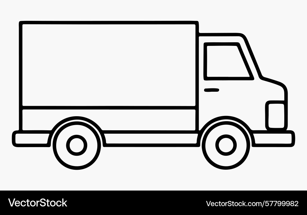 Truck line art Royalty Free Vector Image - VectorStock