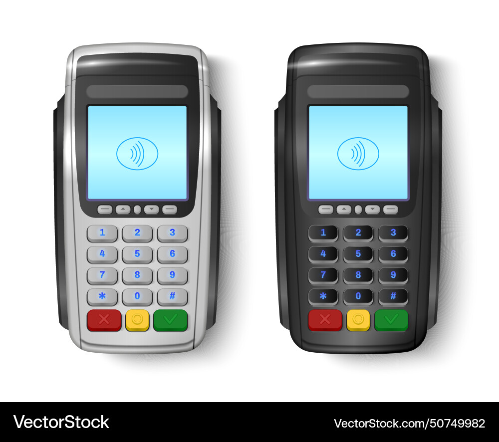 Two realistic devices for payments Royalty Free Vector Image