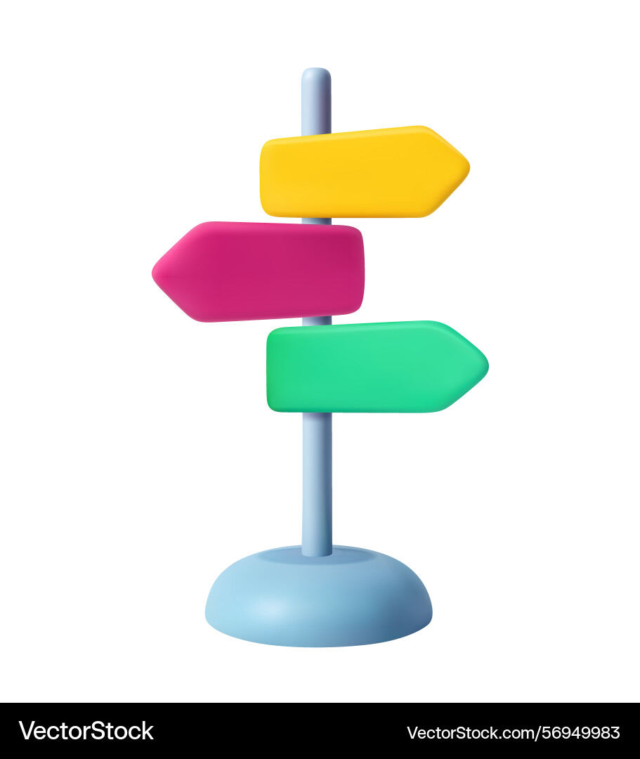 3d direction signpost on white background Vector Image