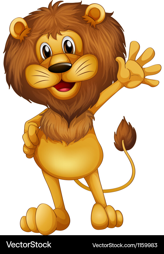 A lion waving Royalty Free Vector Image - VectorStock