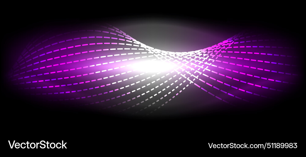 A purple and white wave on black background Vector Image