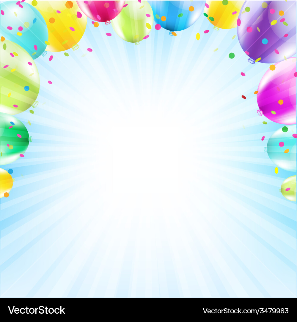 Birthday card design template balloon Royalty Free Vector