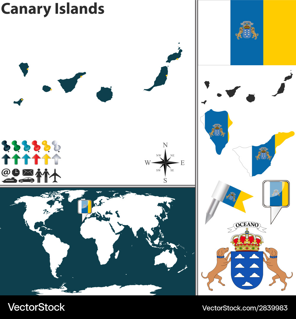 Canary islands map Royalty Free Vector Image - VectorStock