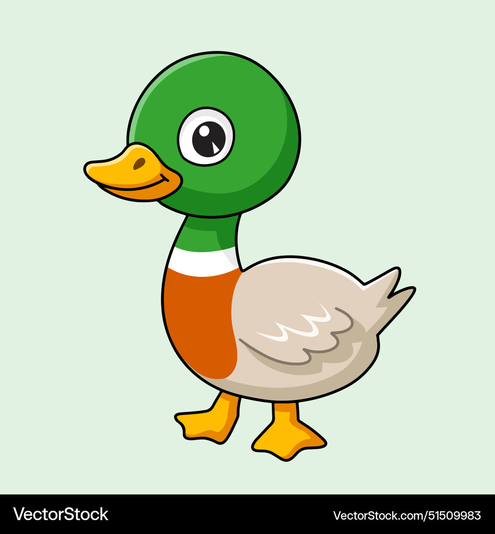 Cartoon cute little duck Royalty Free Vector Image
