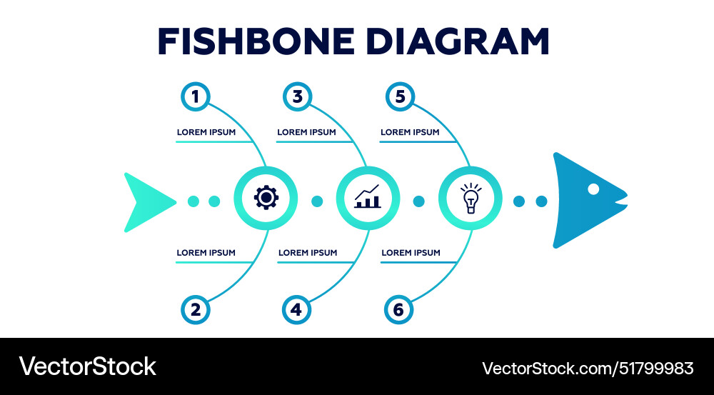 Fishbone diagram marketing presentation strategy Vector Image