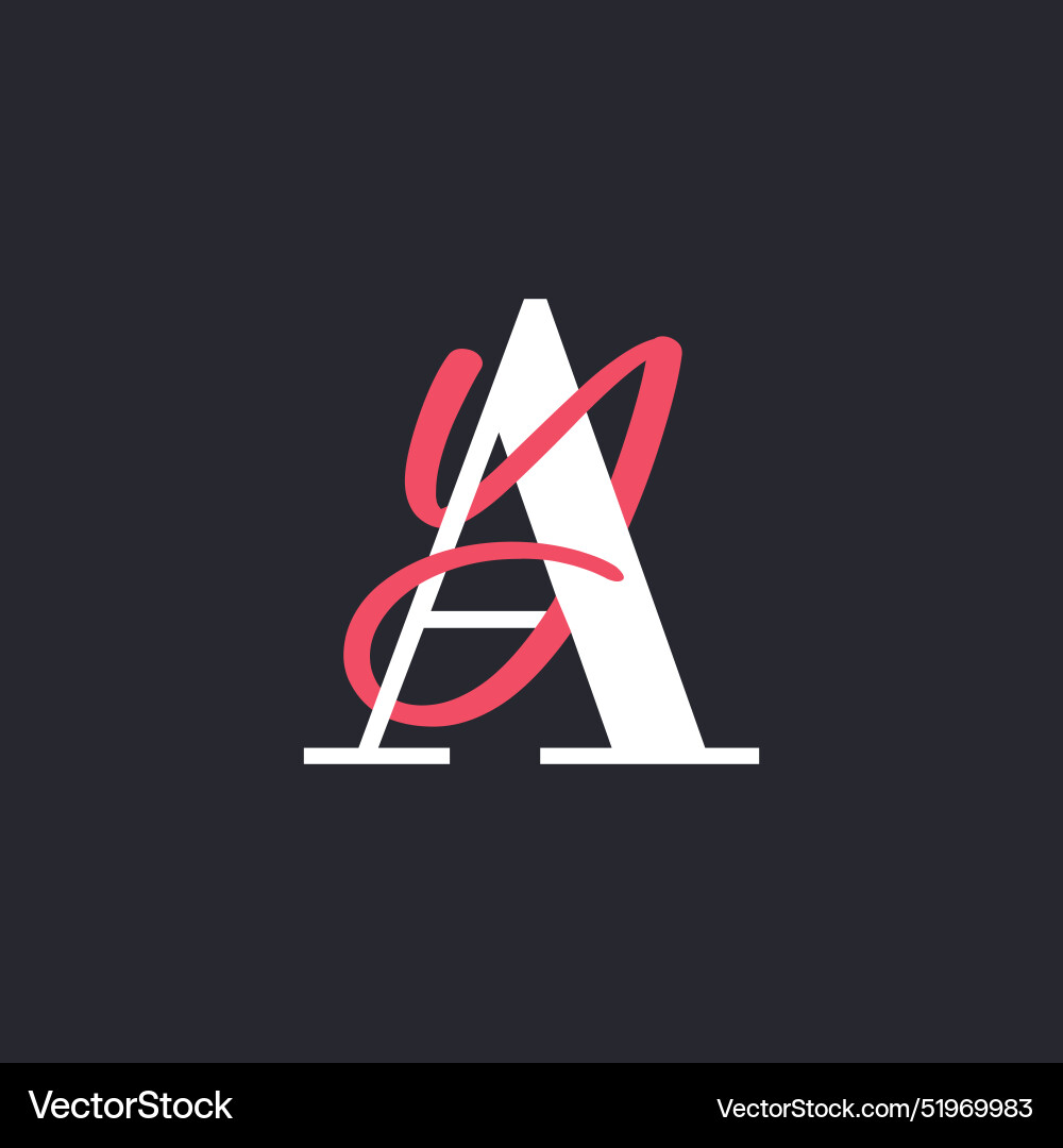 Letter ay logo perfectly blended initials Vector Image