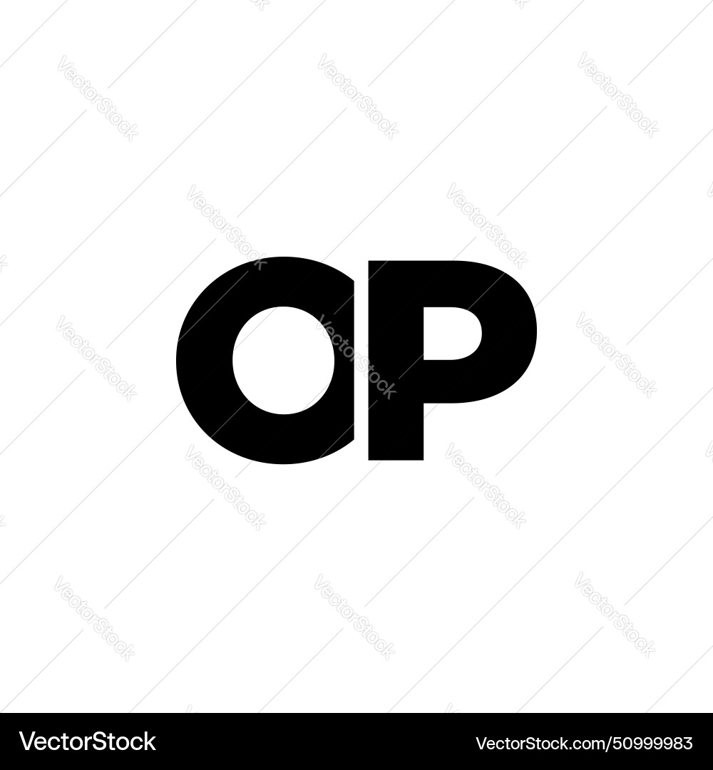 Letter o and p op logo design template minimal Vector Image