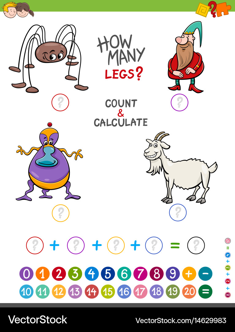 Maths activity for kids Royalty Free Vector Image