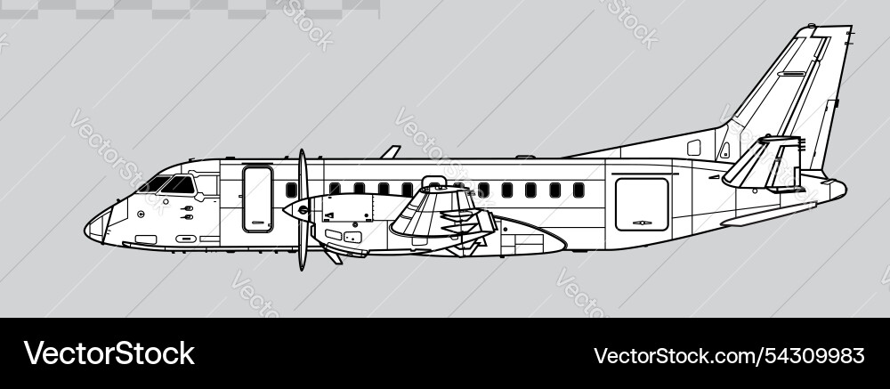Saab 340b Royalty Free Vector Image - VectorStock