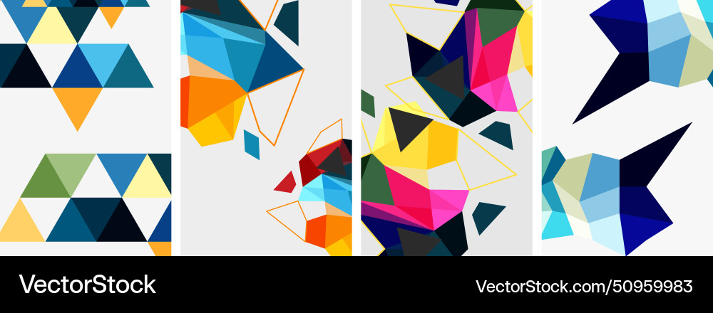 Set of triangle poster backgrounds Royalty Free Vector Image