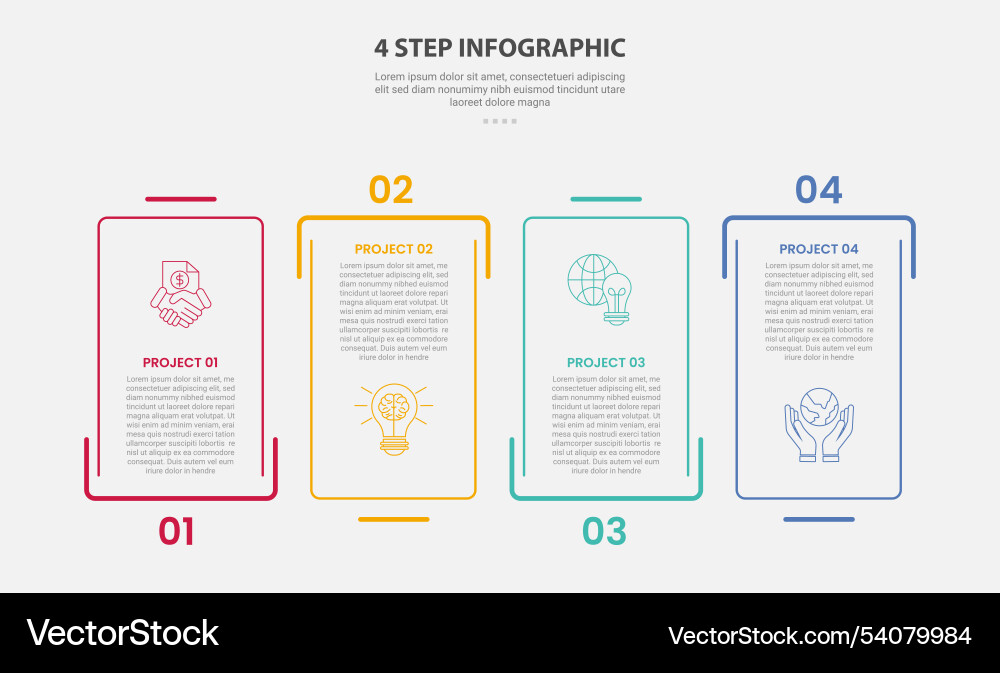 4 points template infographic outline style Vector Image