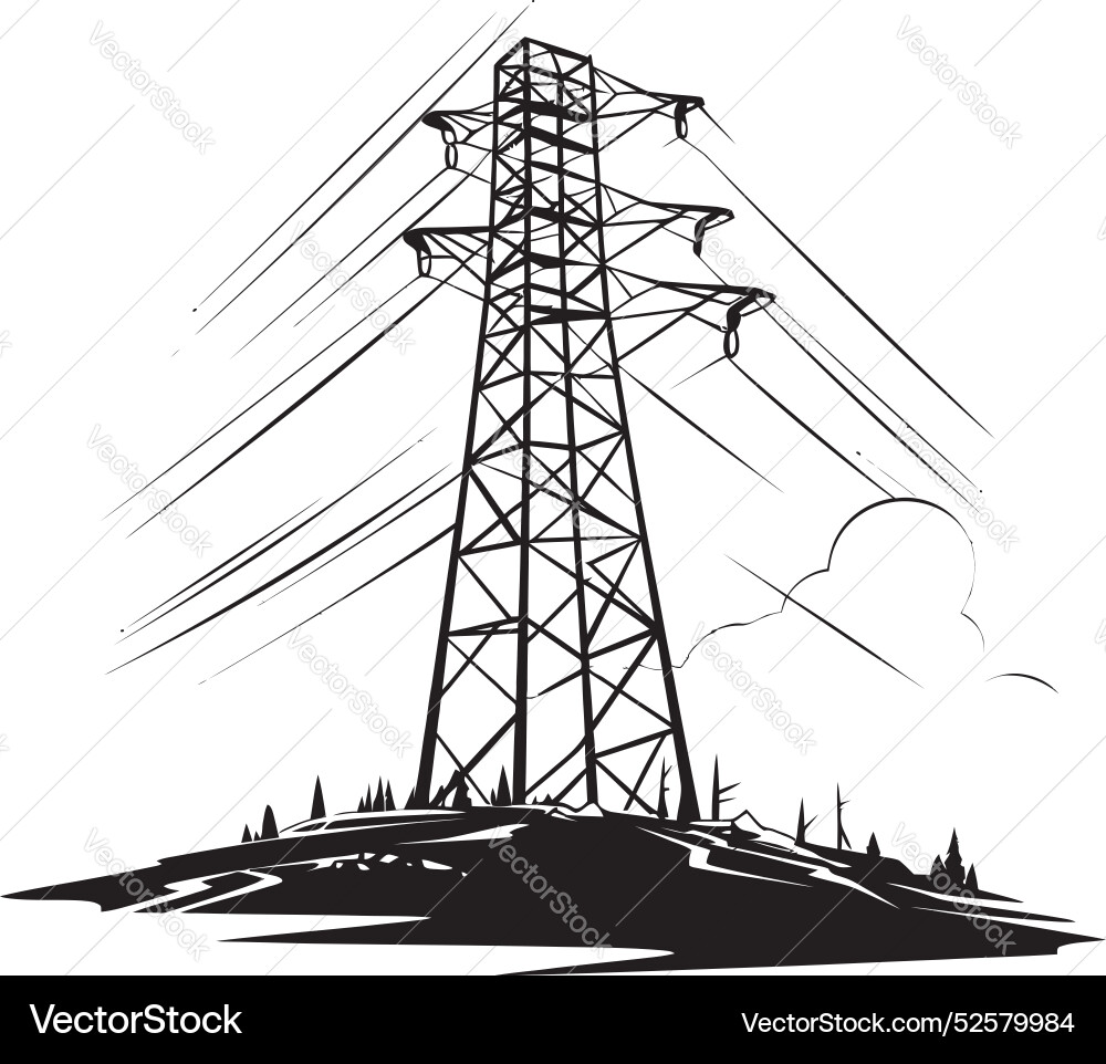 Ampereanchor hand drawn symbol for high voltage Vector Image