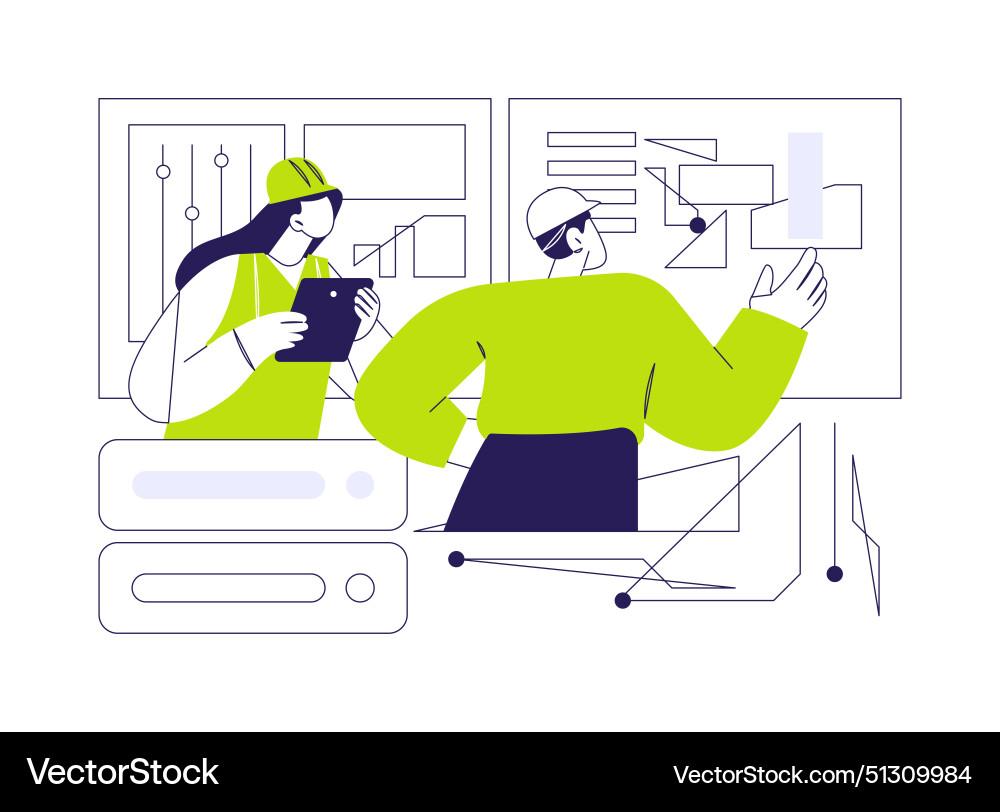 Big data in construction abstract concept Vector Image