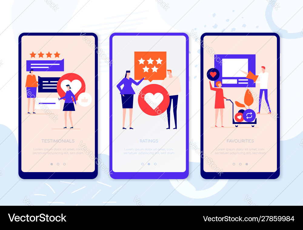 Customer feedback - set web pages Royalty Free Vector Image