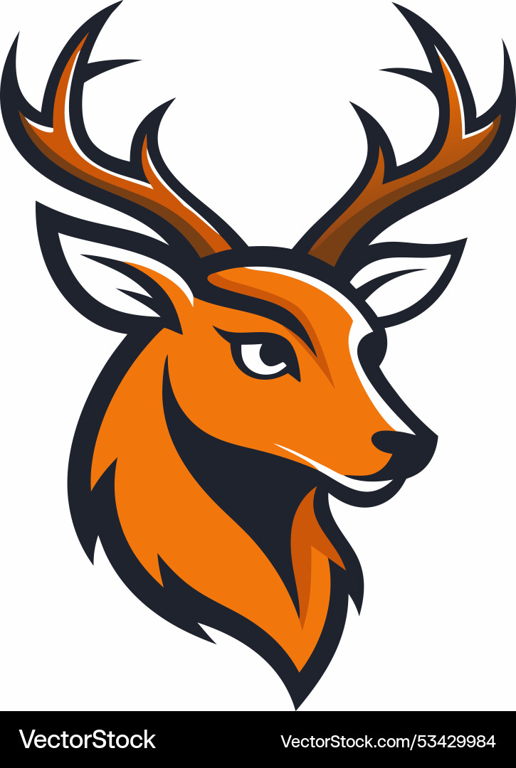 Deer head logo icon art Royalty Free Vector Image