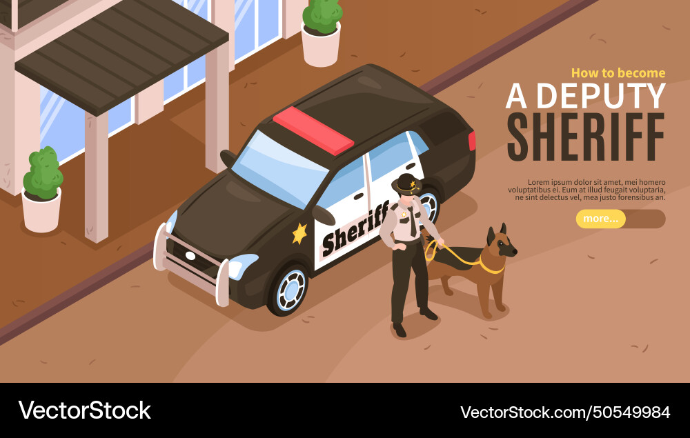 Deputy sheriff horizontal banner Royalty Free Vector Image