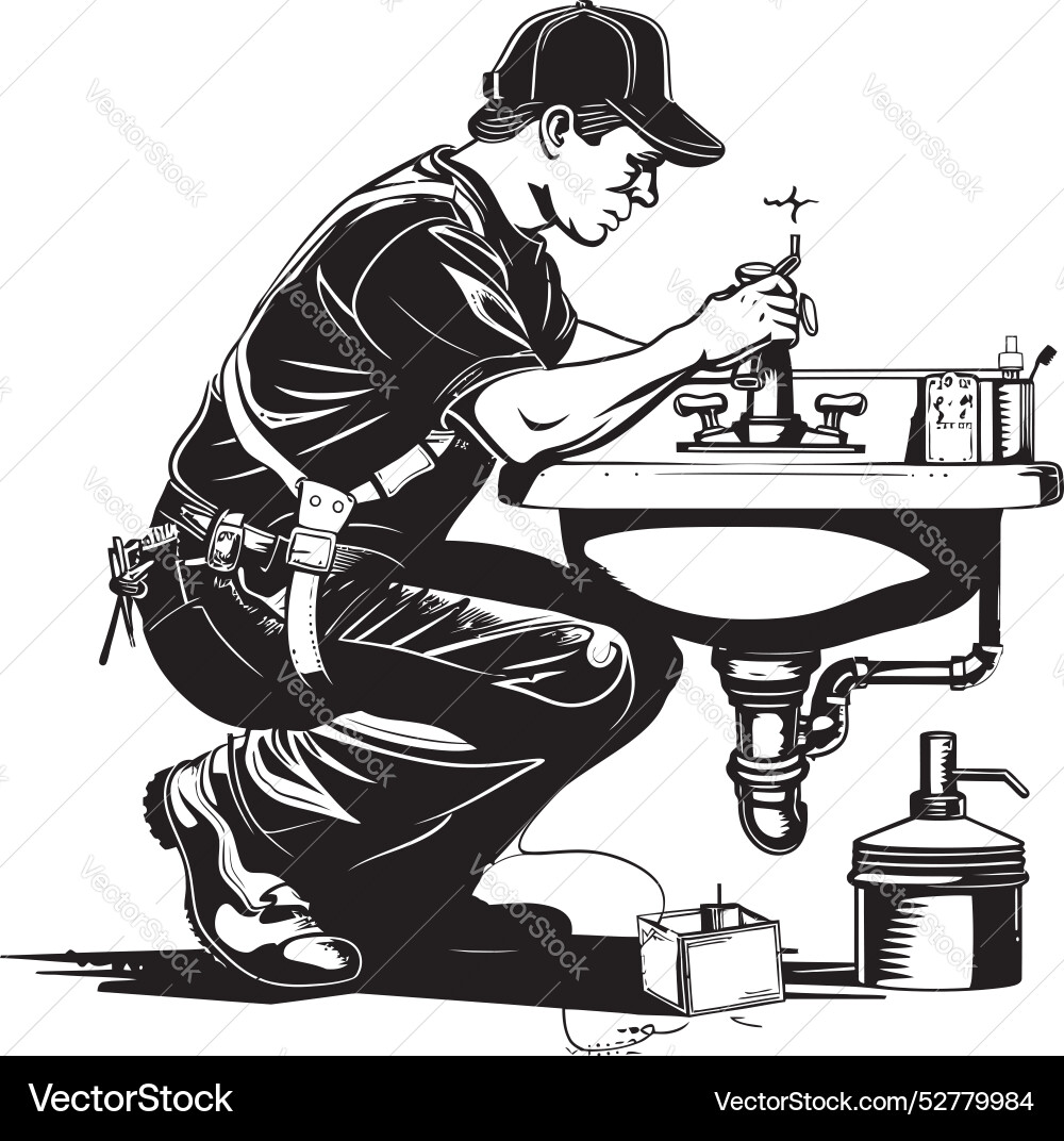 Drip defender innovative plumbing repair logo Vector Image