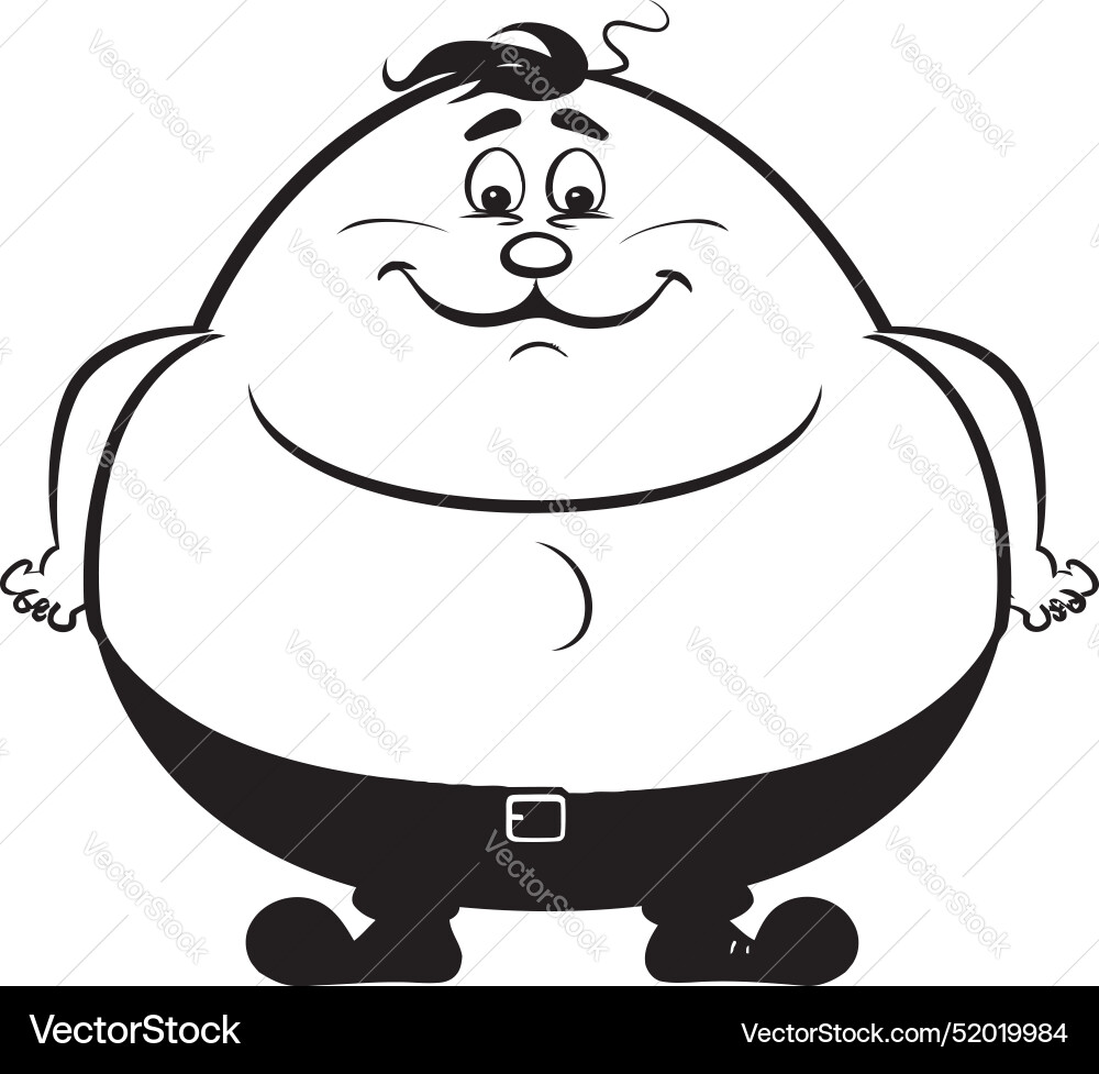 Hefty silhouette fat man badge design round Vector Image