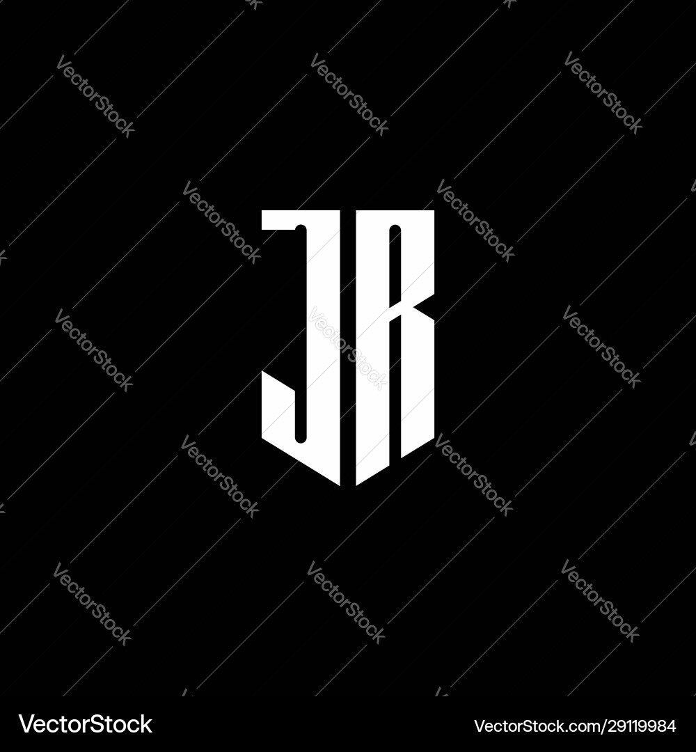 Jr logo monogram with emblem style isolated Vector Image