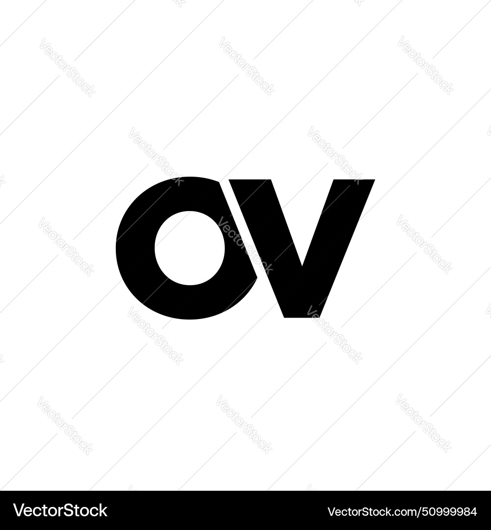 Letter o and v ov logo design template minimal Vector Image