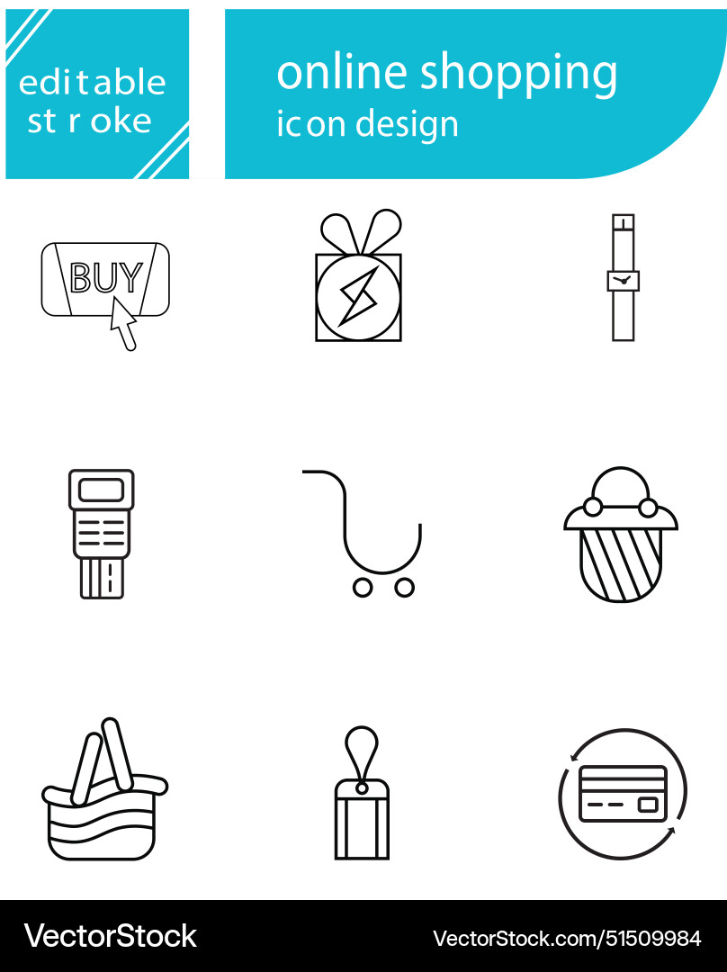 Online shopping icon set design Royalty Free Vector Image