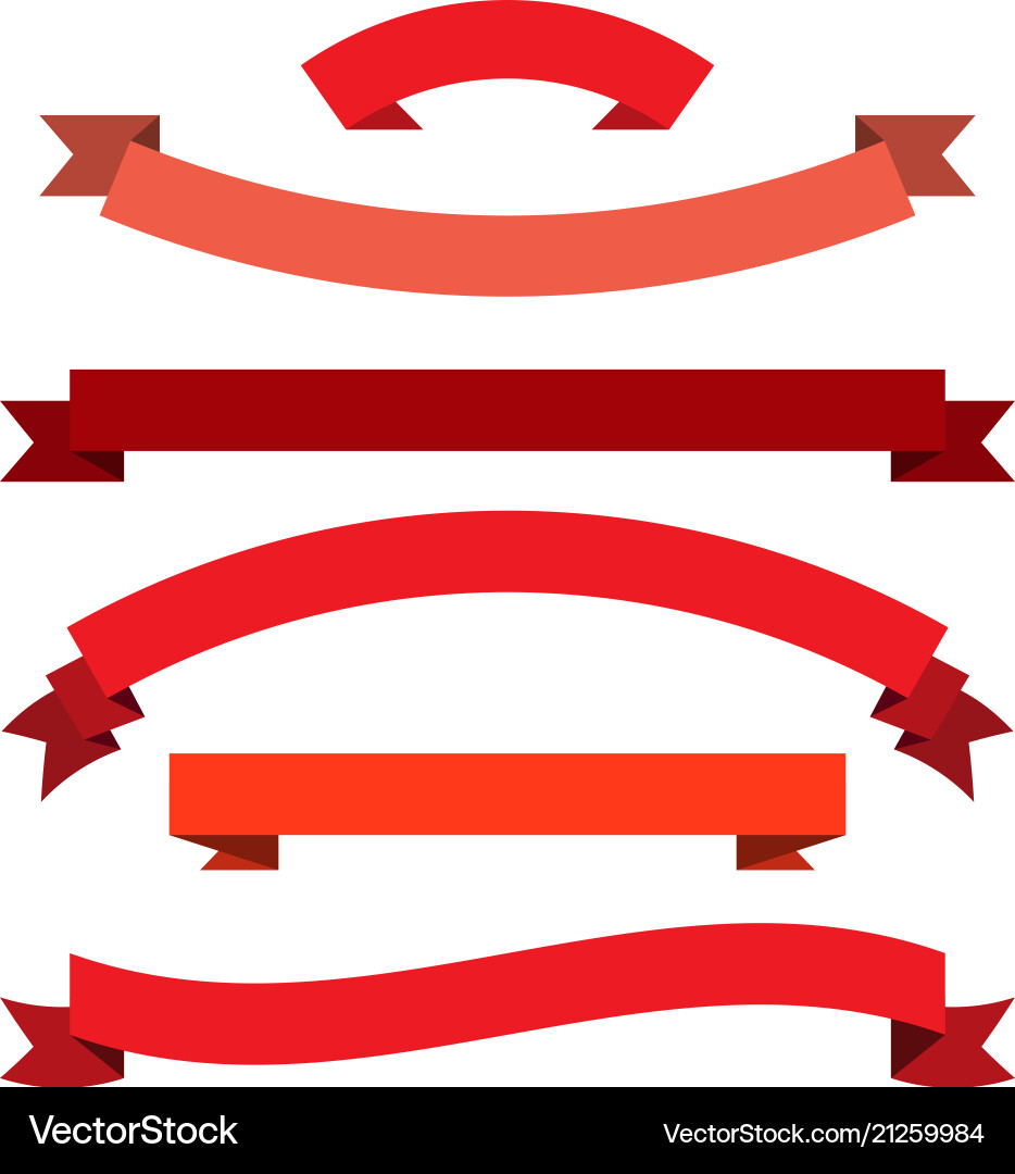 Red Ribbon Set - Decorative Collection Royalty Free Vector