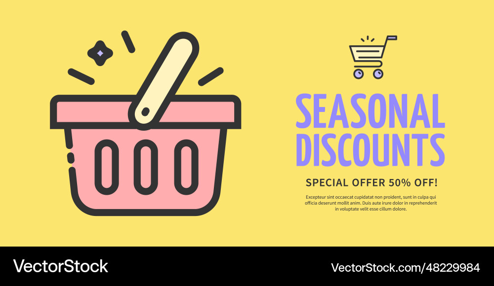 Seasonal discounts horizontal placard poster Vector Image