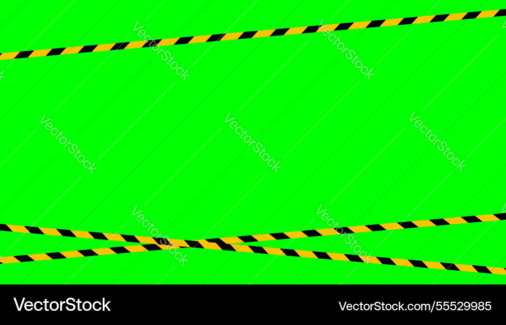 Caution tape stripe on green screen background Vector Image