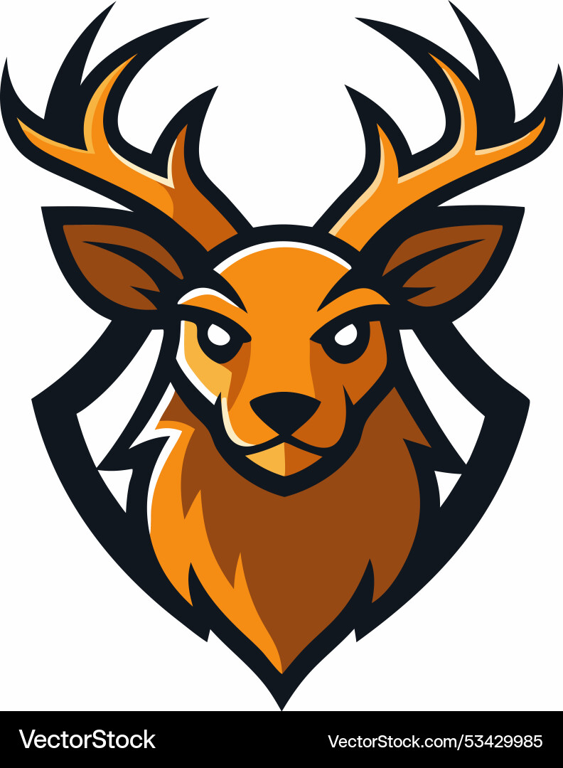 Deer head mascot logo icon Royalty Free Vector Image
