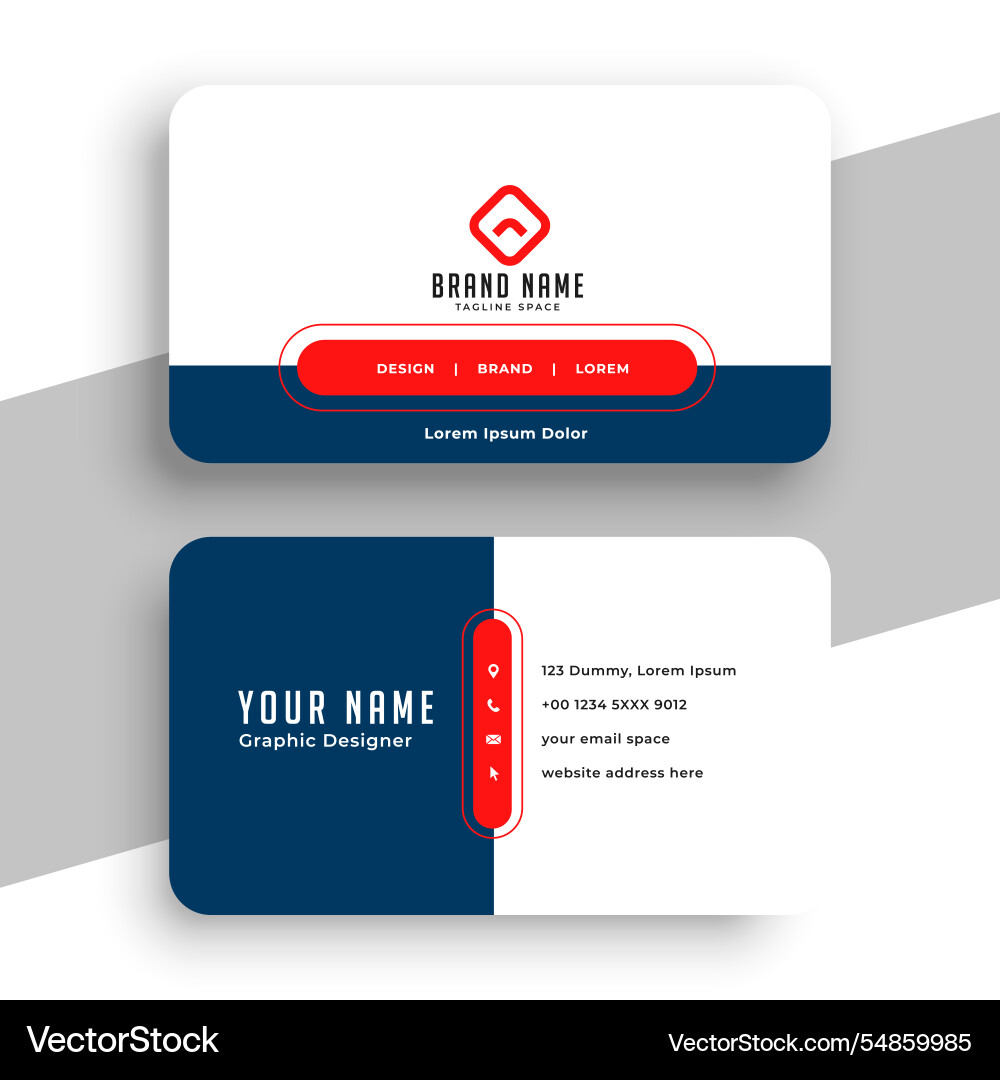 Double sided professional visiting card template Vector Image