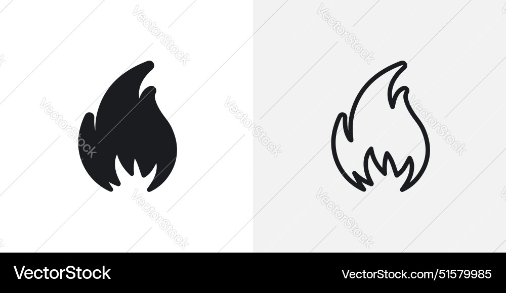 Flame icon set Royalty Free Vector Image - VectorStock