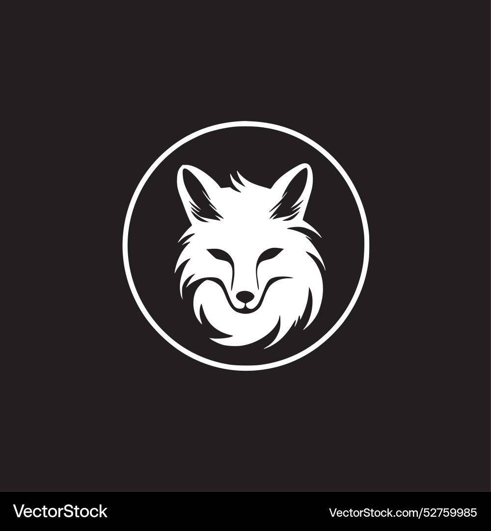 Fox - minimalist and flat logo Royalty Free Vector Image