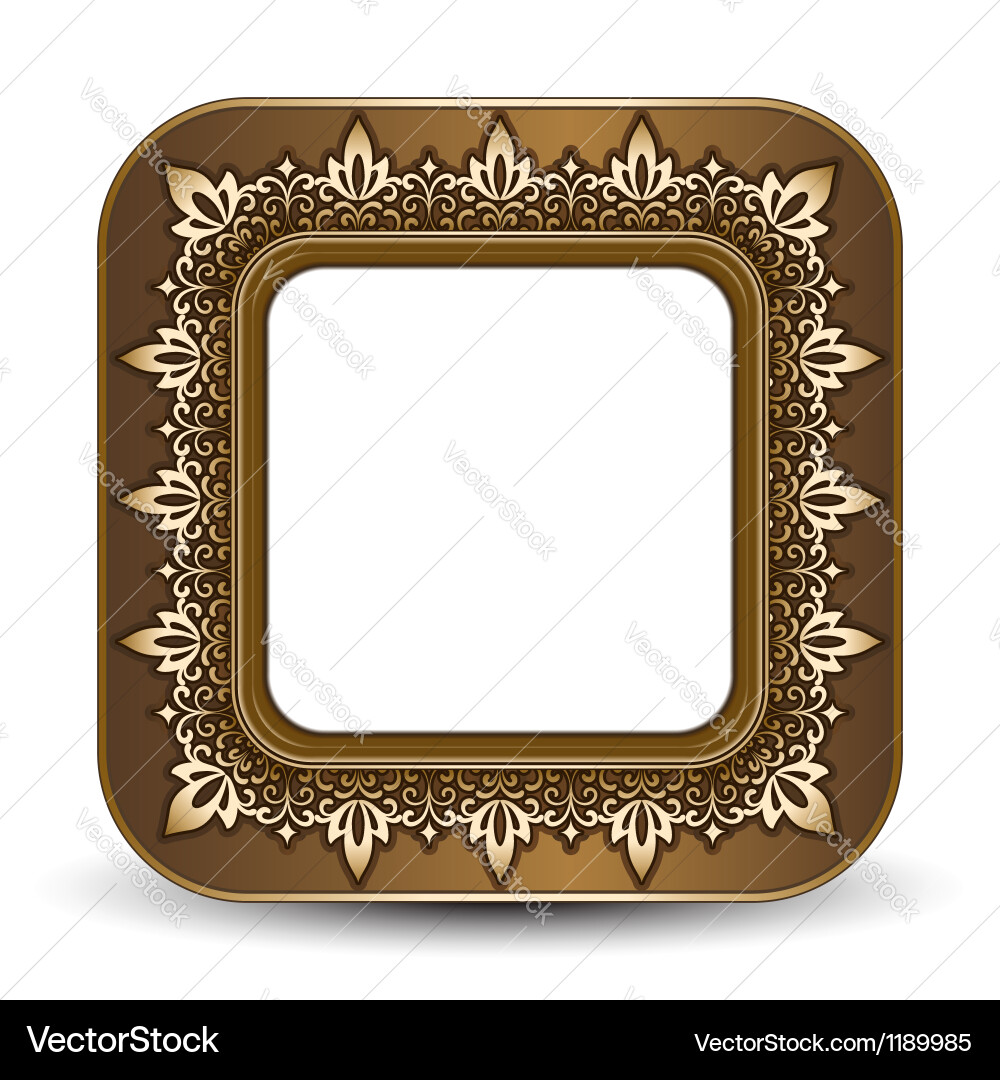 Gold picture frame Royalty Free Vector Image - VectorStock