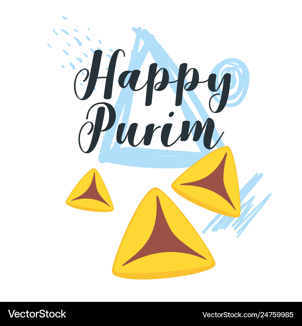 Happy purim celebration card Royalty Free Vector Image