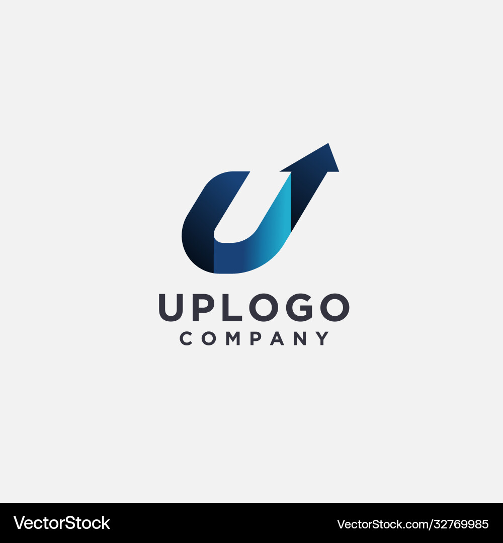 Letter u for up logo icon template Royalty Free Vector Image