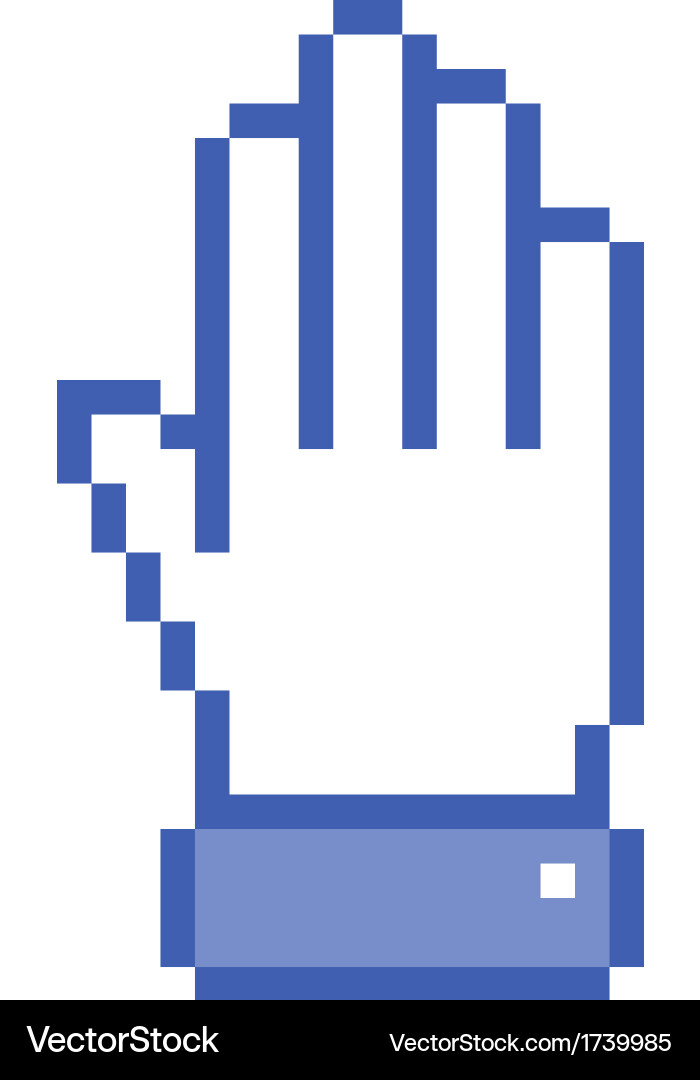 Pixel hand up icon Royalty Free Vector Image - VectorStock