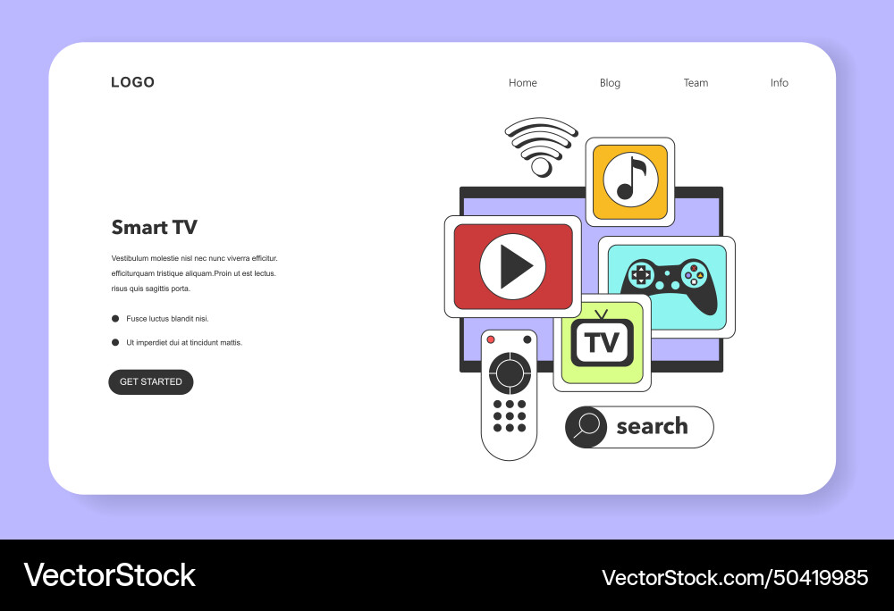Streaming media service web banner or landing page