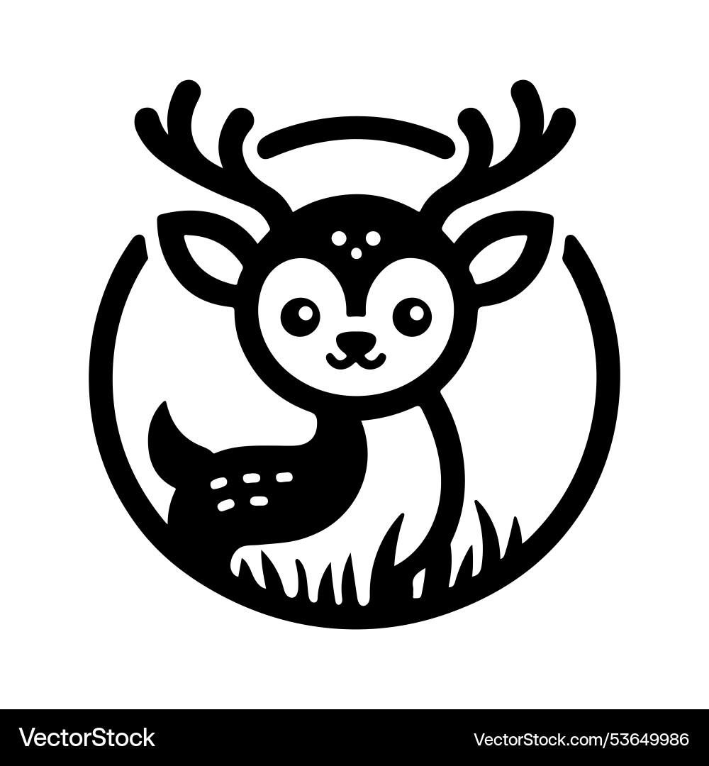 Deer flat icon logo icon symble silhouette Vector Image