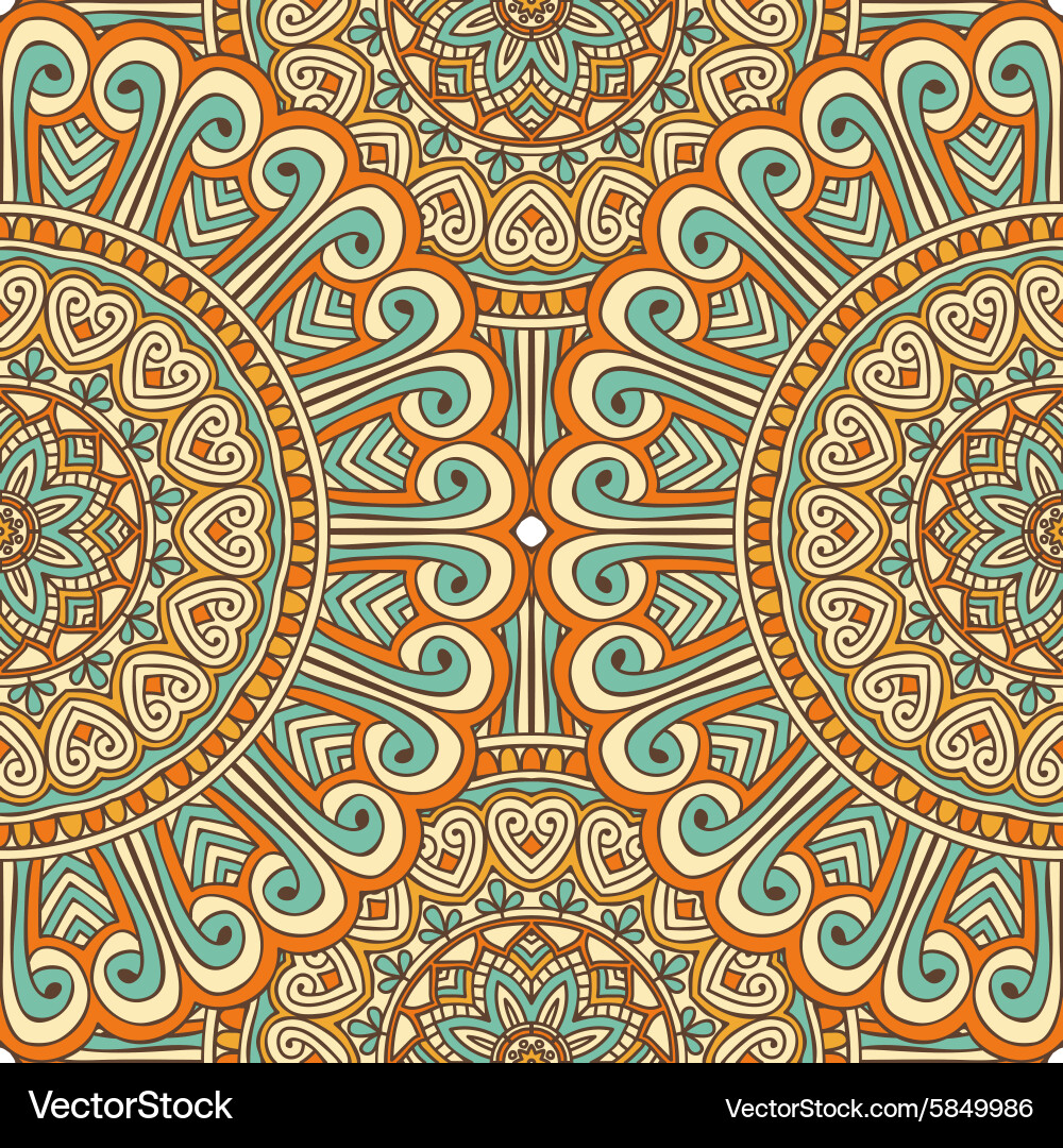 Ethnic floral seamless pattern Royalty Free Vector Image