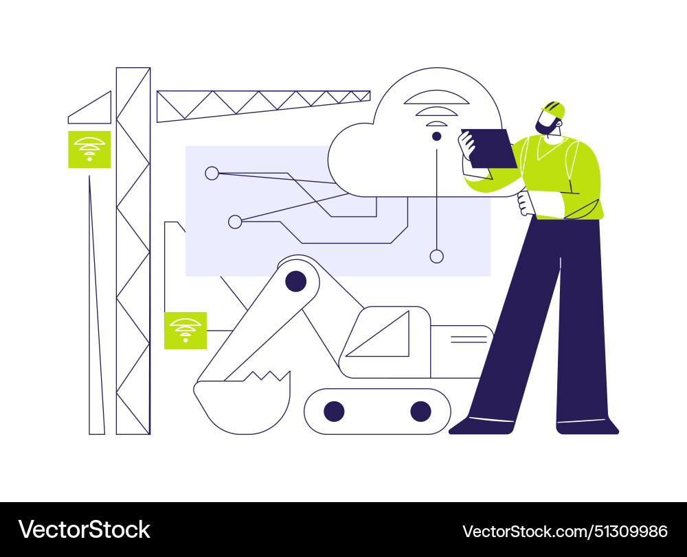 Iot in construction abstract concept Royalty Free Vector