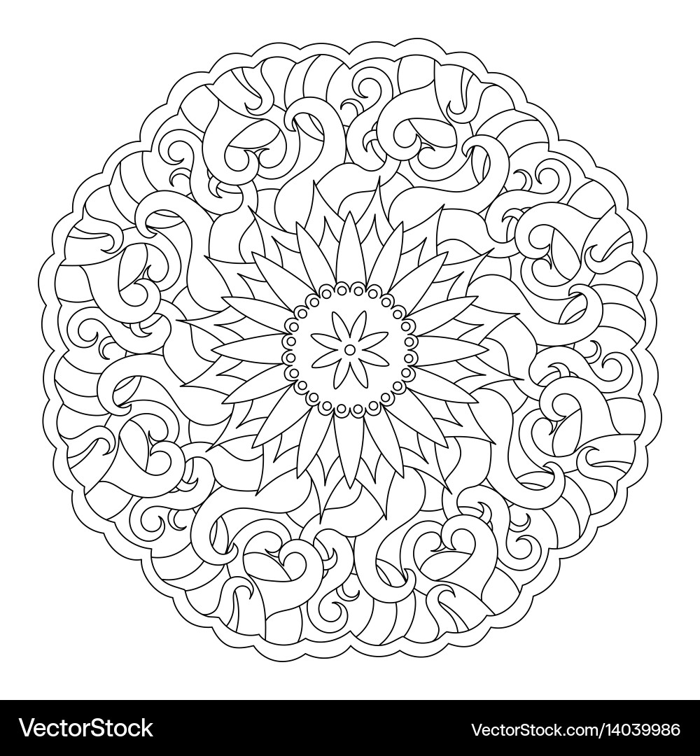 Mandala coloring book Royalty Free Vector Image