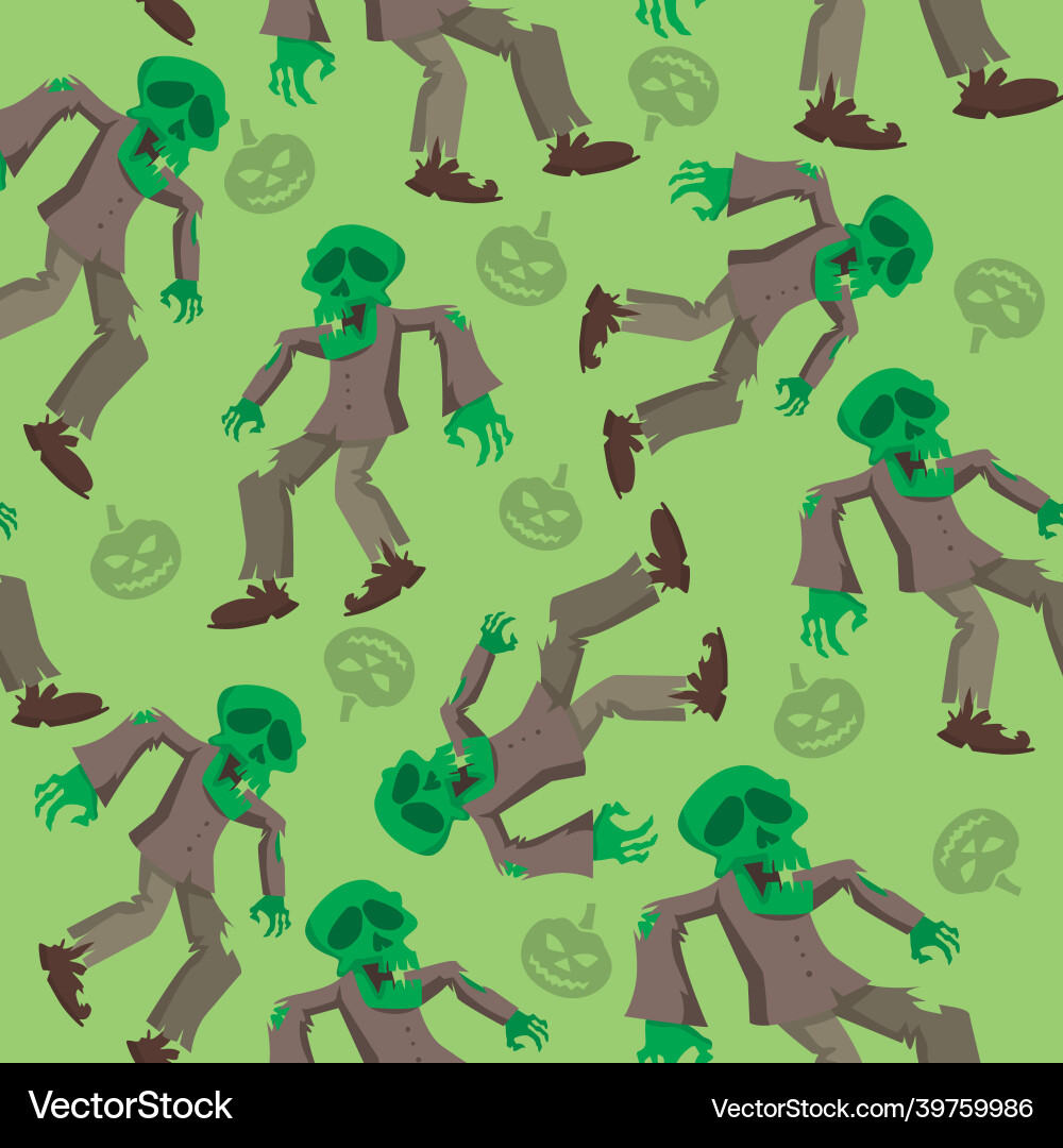 Seamless zombie texture Royalty Free Vector Image