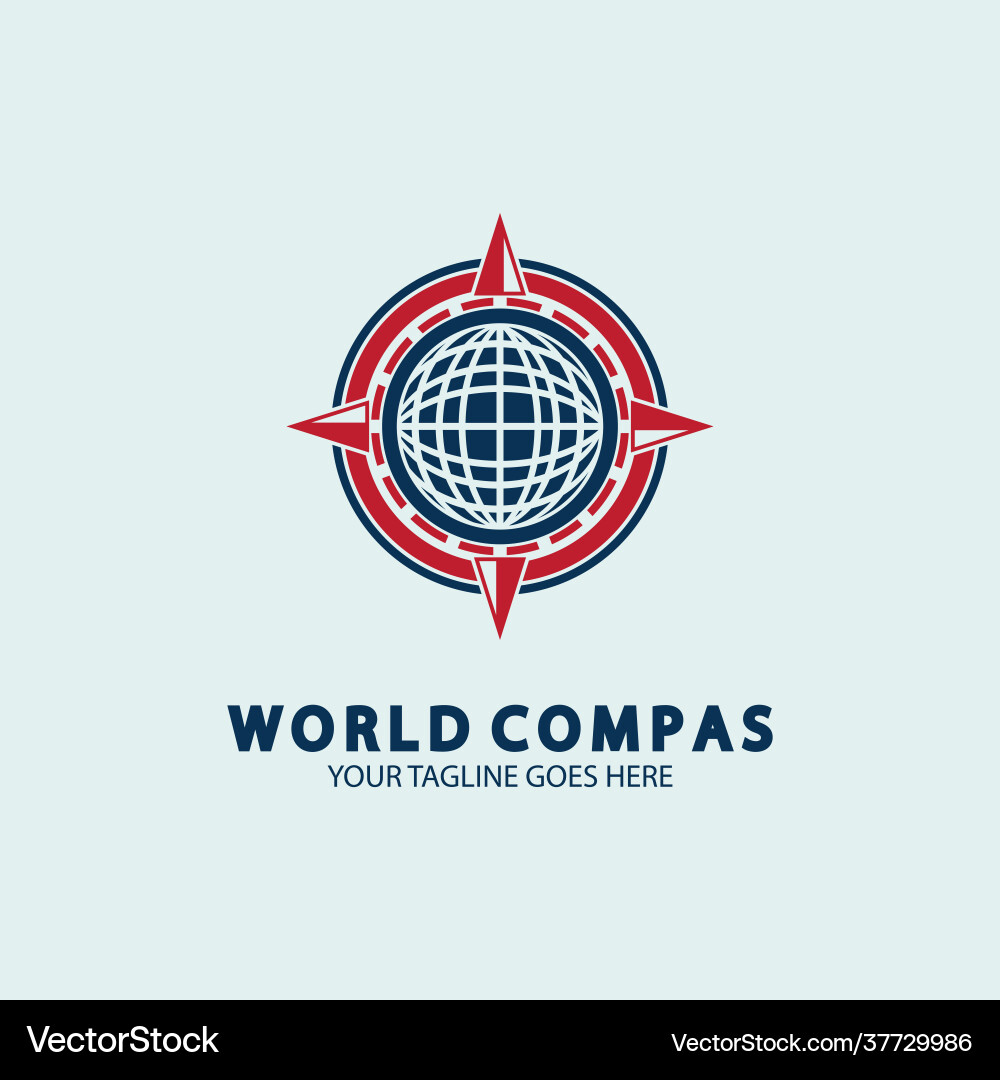 World compass logo design concept Royalty Free Vector Image