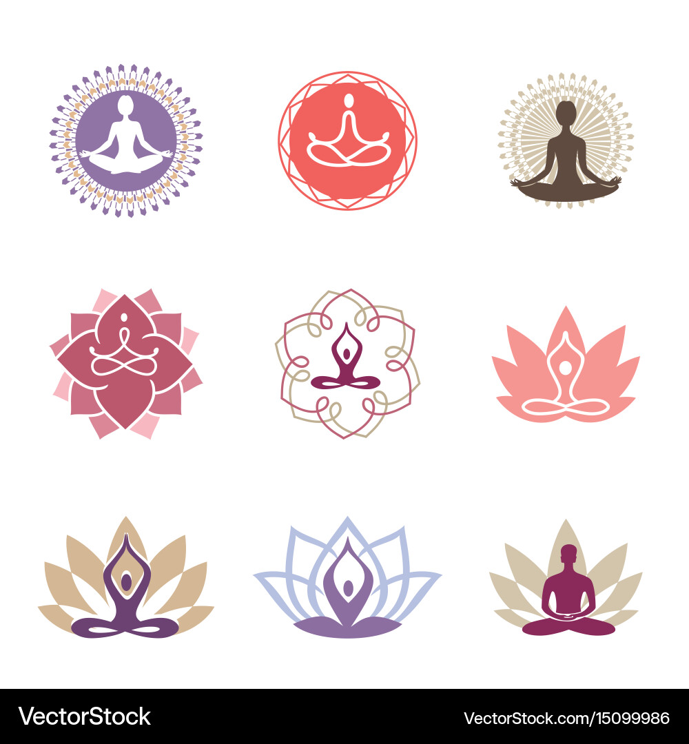 Yoga Icon Set Royalty Free Vector Image - VectorStock