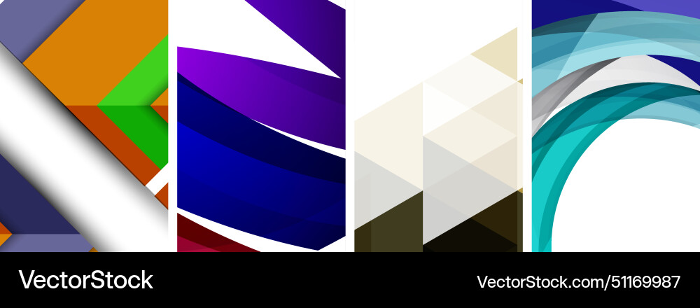 A collage of different colored geometric shapes Vector Image