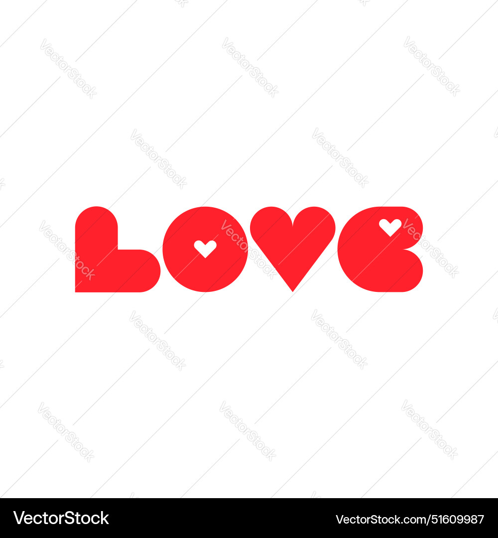 Abstract word love hearts background Royalty Free Vector